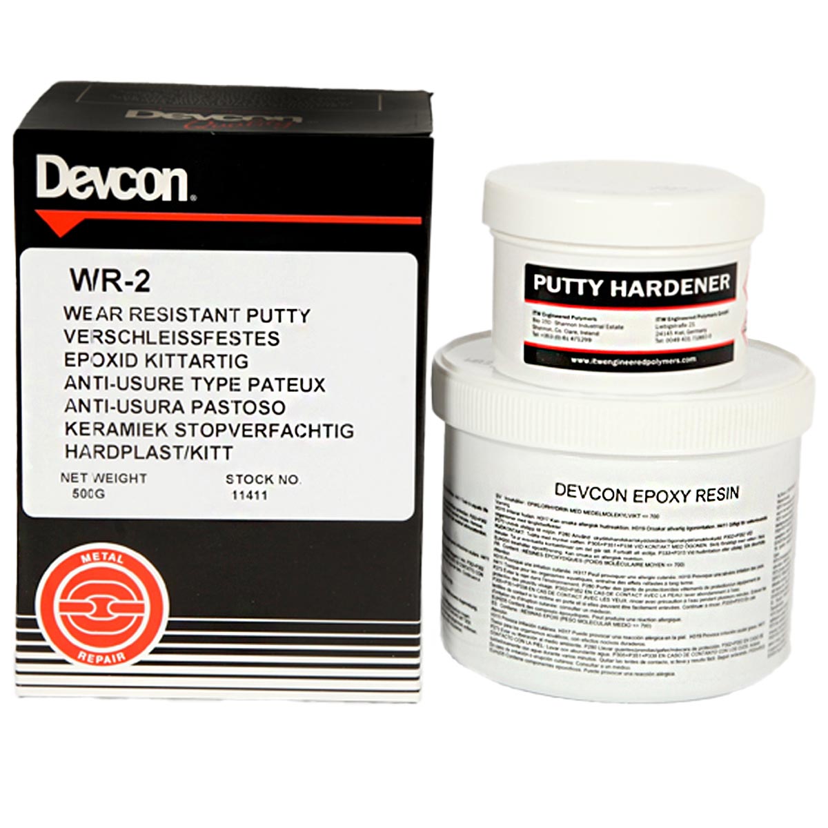 چسب دوکن DEVCON WR2 دارای وزن 500 گرم